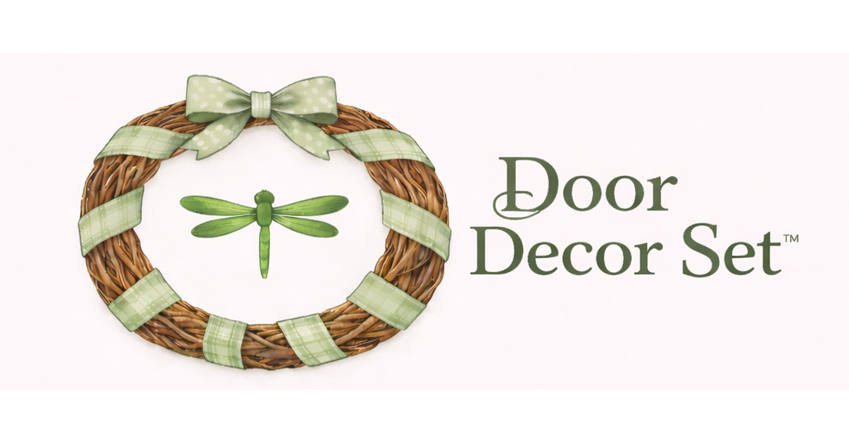 Seasonal Door Decor Sets | Wreath, Flag & Mat Bundles - Door Decor Set